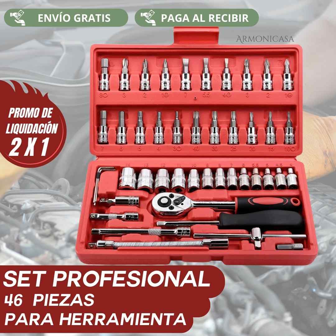 Pro Tools Set® PROMO 2X1 SET DE HERRRAMIENTAS DE 46 PIEZAS