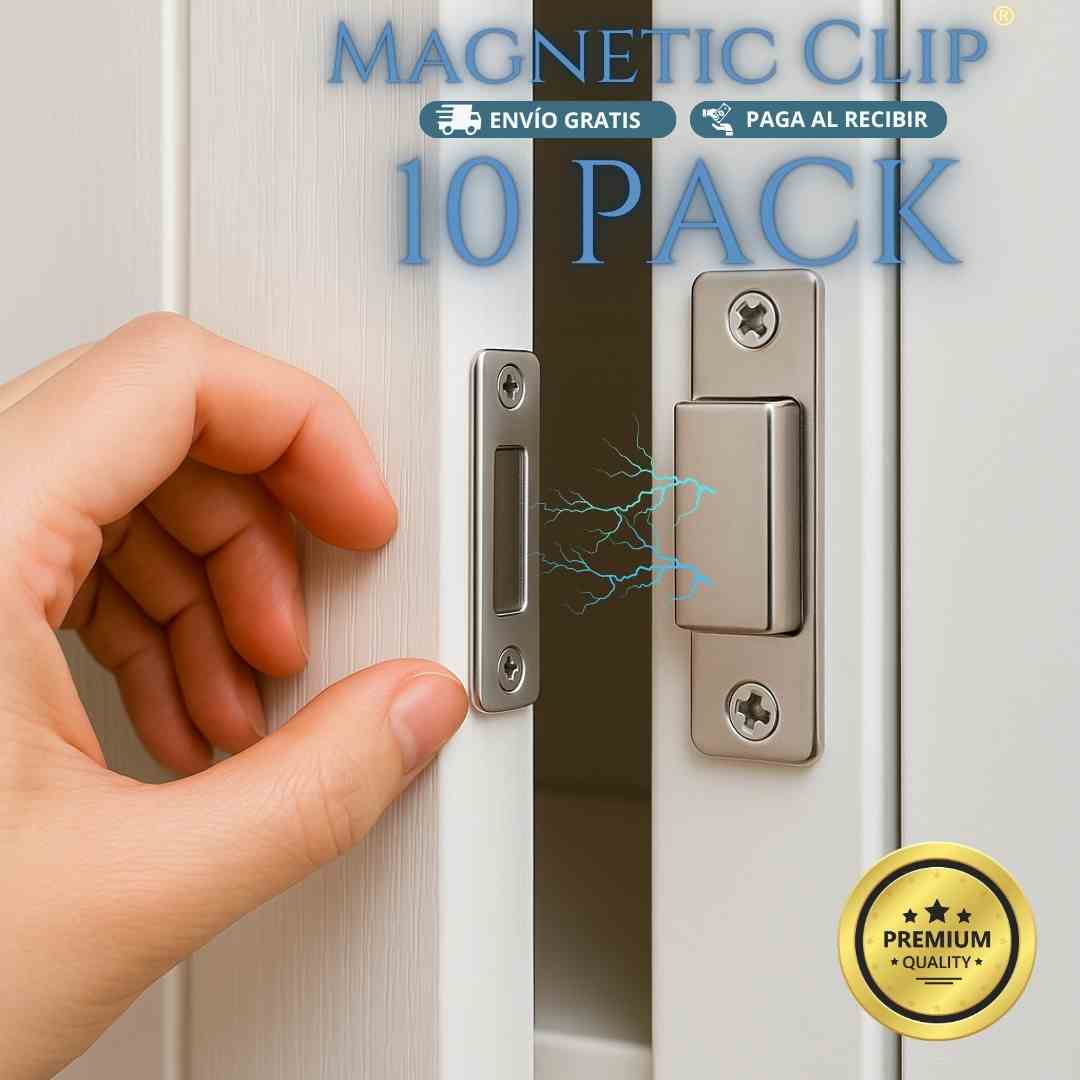 10 PACK | Cierre Magnetico para puertas MagnetIic Clip